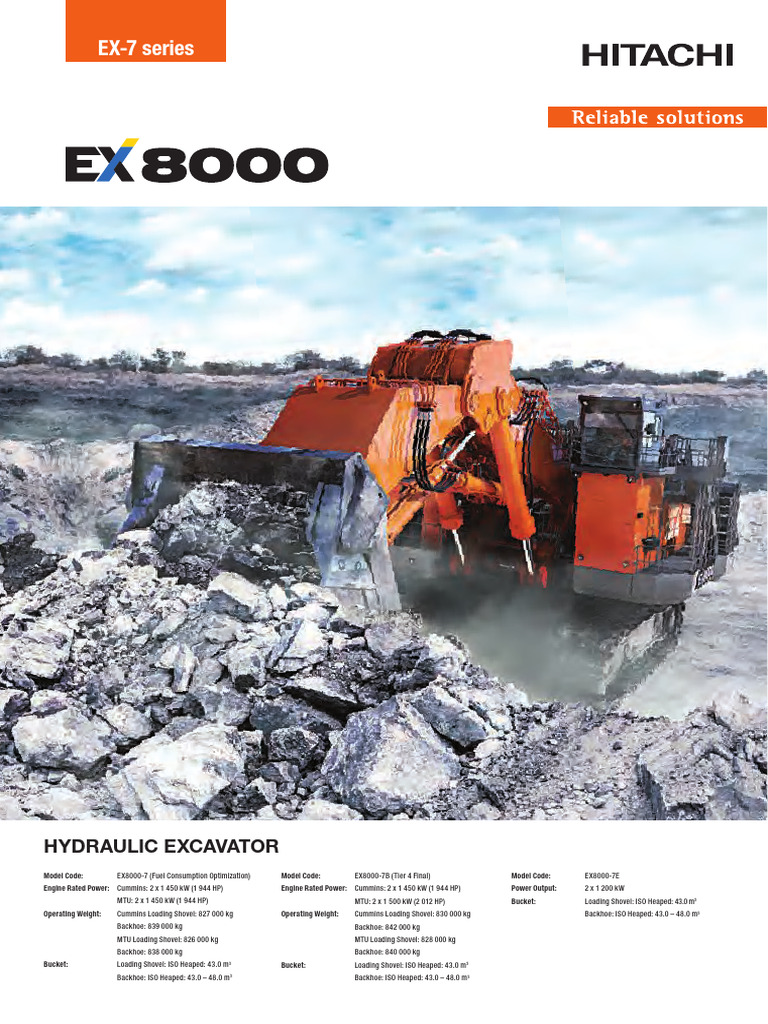 Hitachi EX8000-7 Excavator Overview | PDF