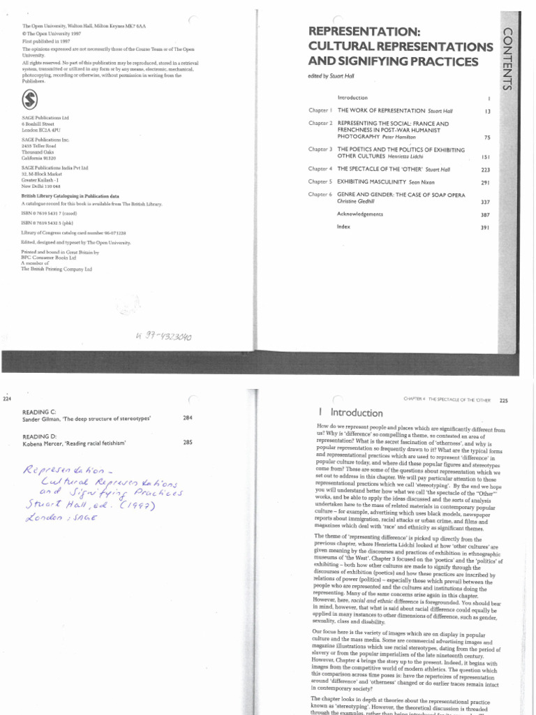 Hall (1997) The Spectacle of The Other | PDF