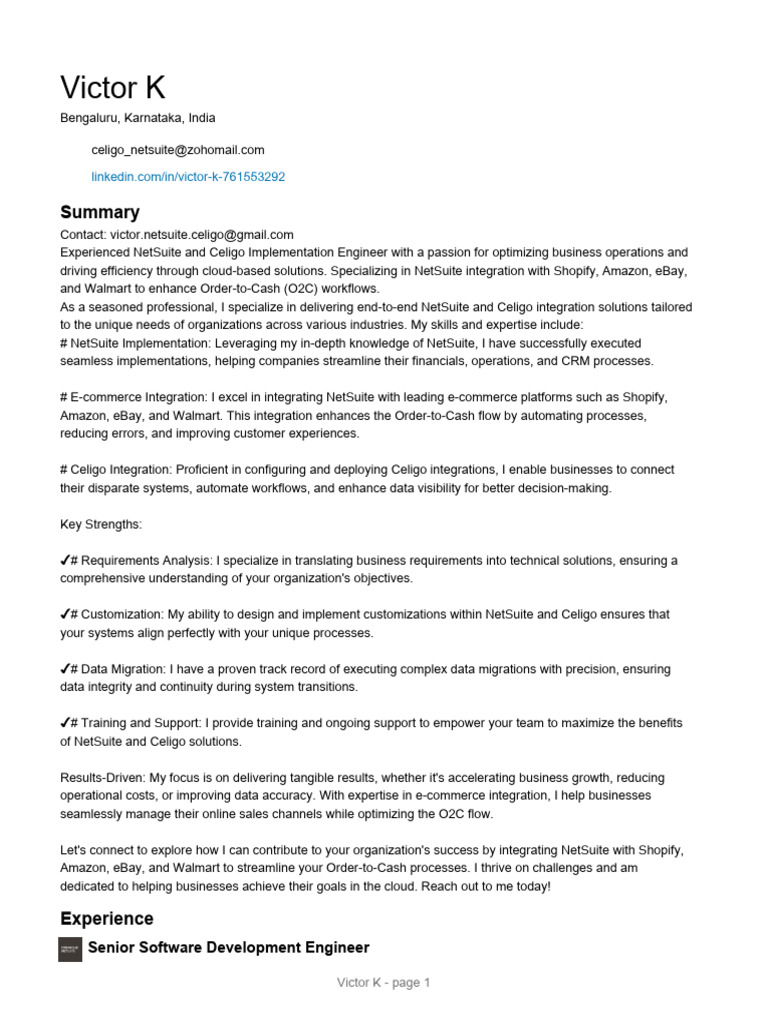 Resume Victor K | PDF