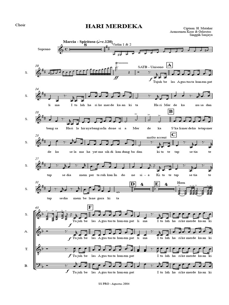 HARI MERDEKA 01 Choir | PDF