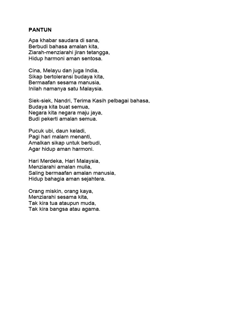 Pantun Tradisi dan Budaya Melayu | PDF | Griya & Taman | Puisi
