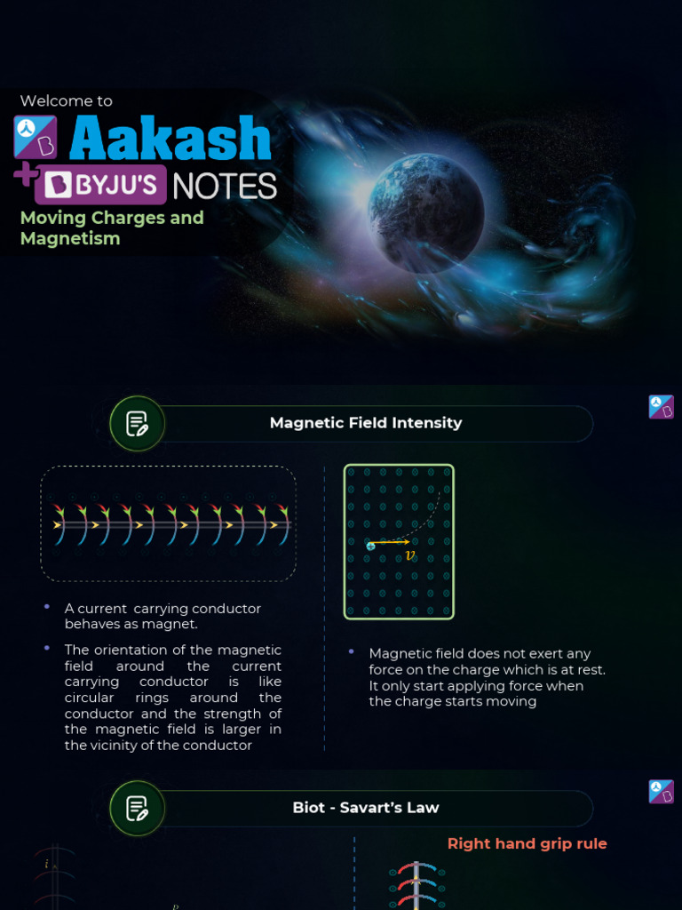 NEO NEET 12 P1 PHY E Moving Charges and Magnetism 08 211 | PDF | Classical Mechanics | Quantity