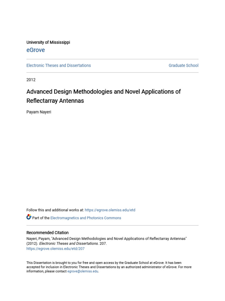 Advanced Design Methodologies and Novel Applications of Reflectar ...