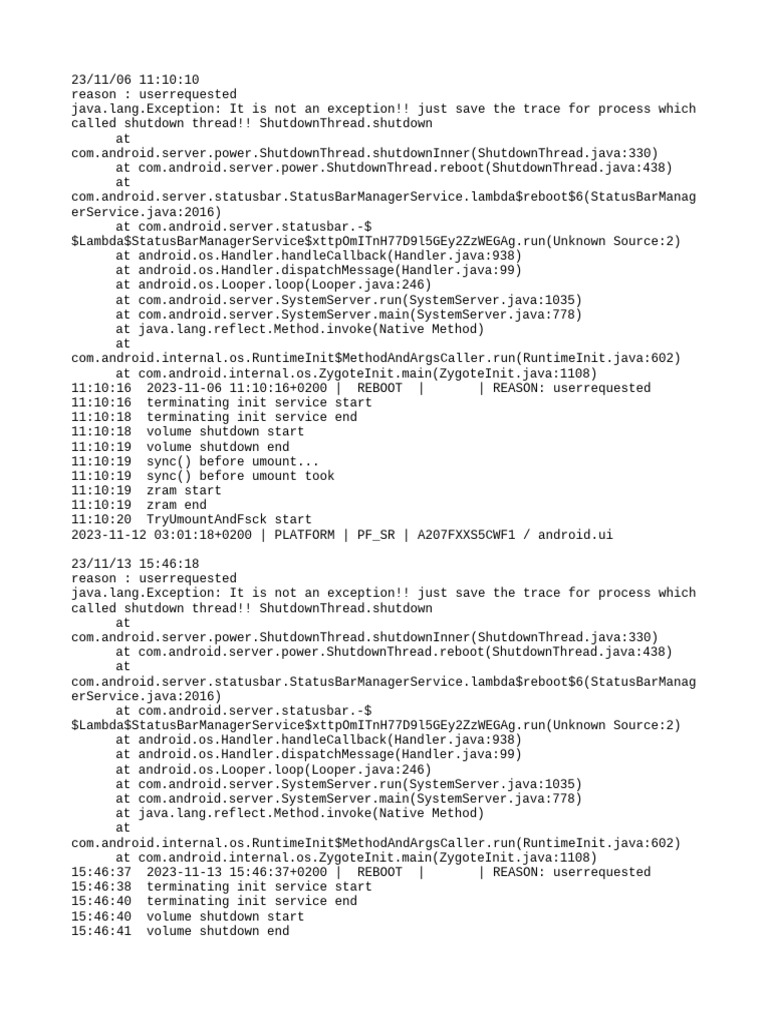 Power Off Reset Reason | PDF | Java (Programming Language) | Computer Hardware
