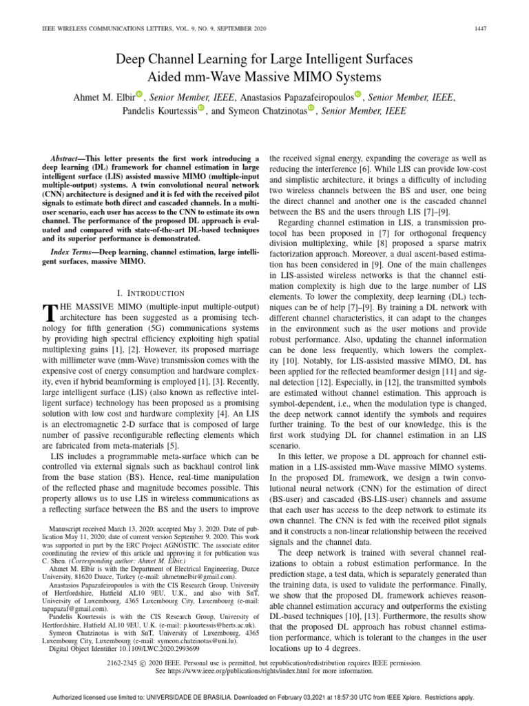 Deep Channel Learning For Large Intelligent Surfaces Aided Mm-Wave ...