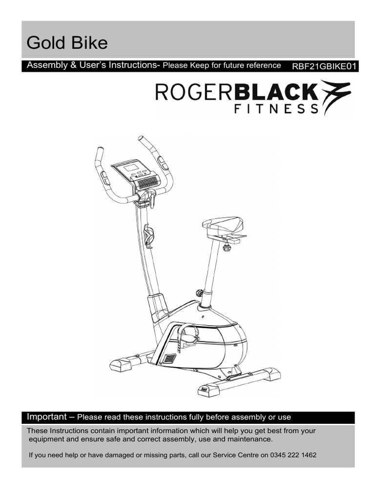 Roger Black Fitness Gold Bike Manual | PDF