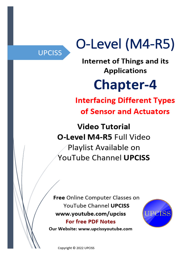 m4 r5 o Level Iot Practical Classes Chapter 4 Diffrent Type of Sensors and Actuators | PDF ...