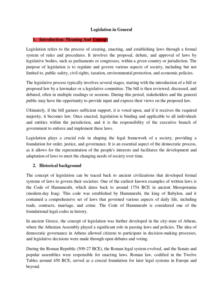 Legislation in General | PDF