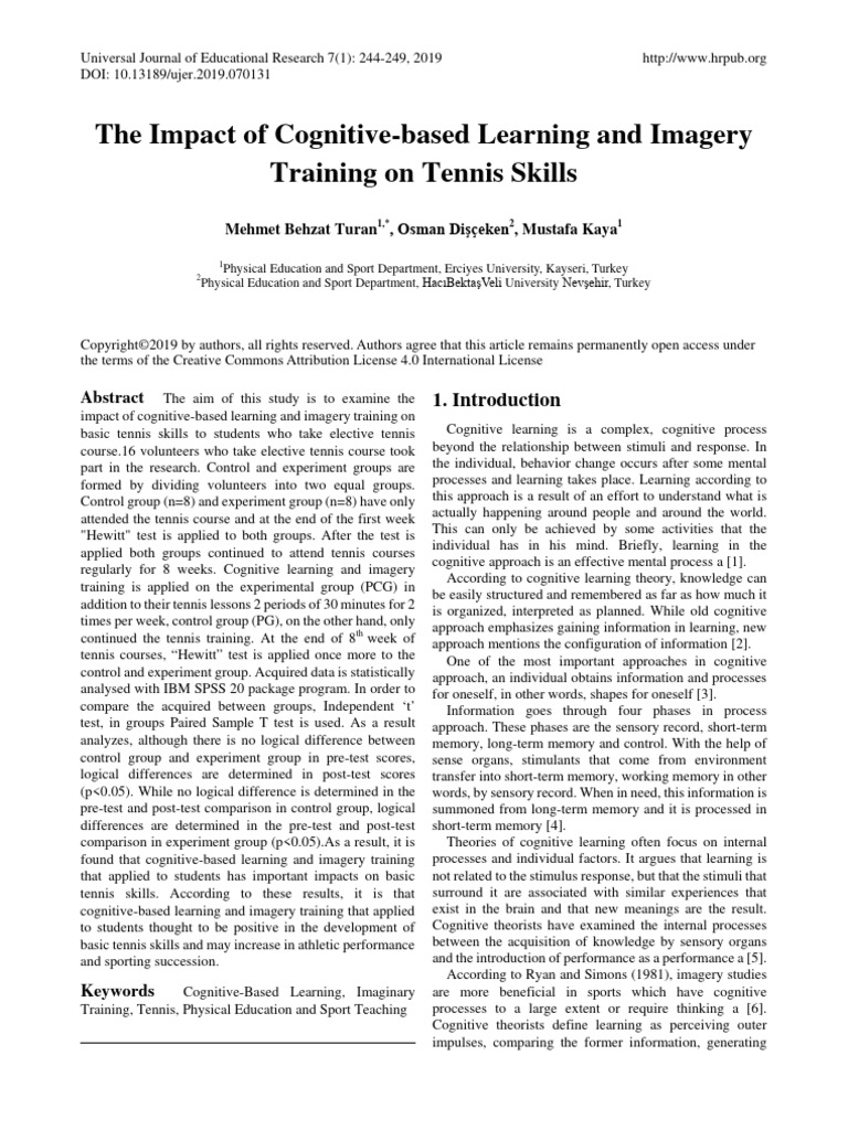 The Impact of Cognitive Based Learning A | PDF | Cognition | Memory