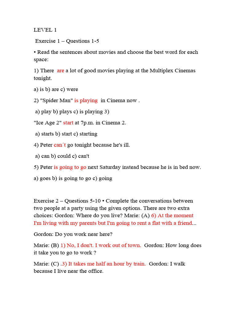 Grammar Level 1 Word | PDF