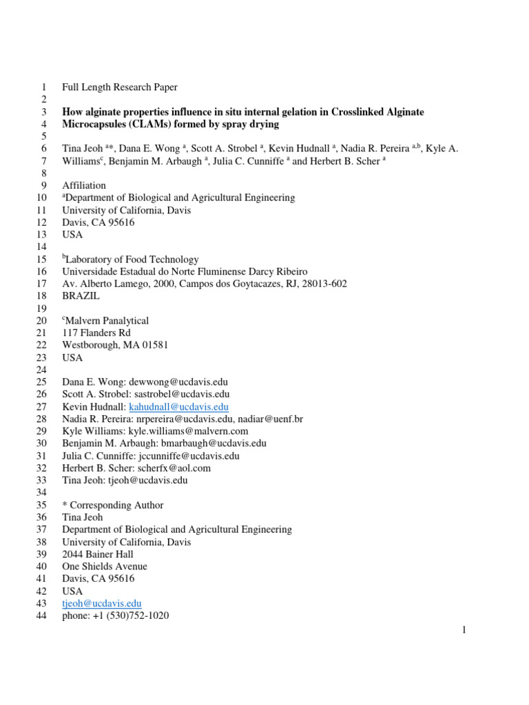 How Alginate Properties Influence In Situ Internal Gelation In Crosslinked Alginate
