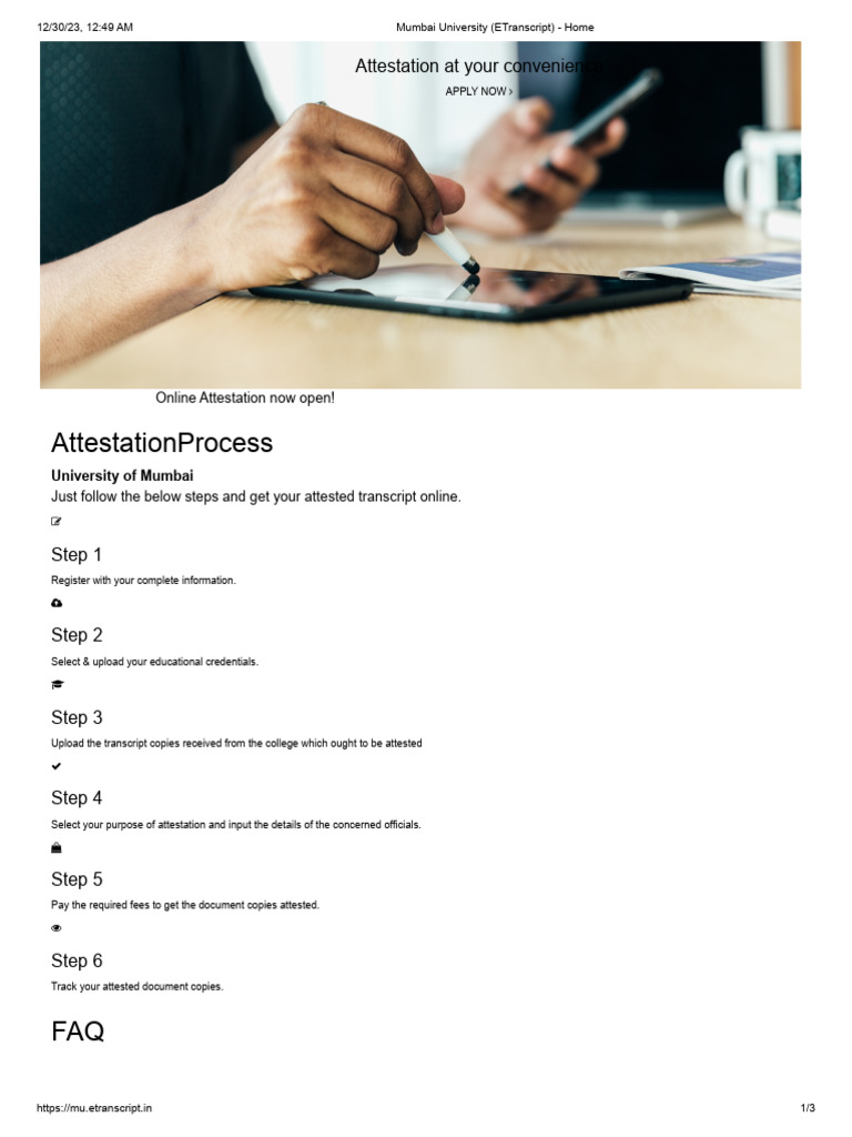 Mumbai University (ETranscript) - Home | PDF