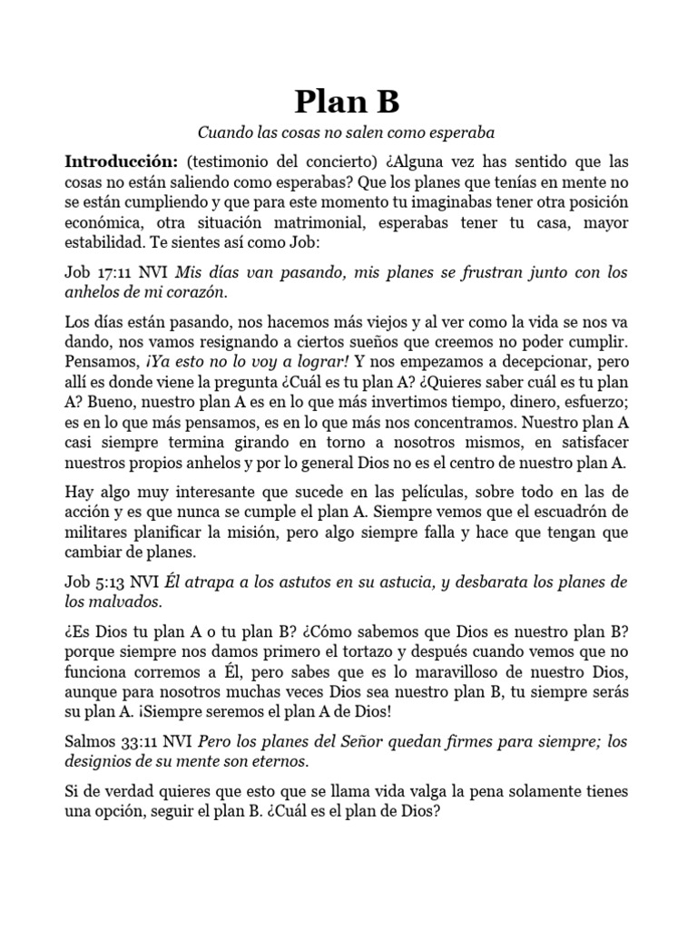 Plan B | PDF | Jesús | Dios