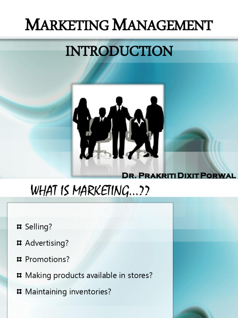Marketing Management Introduction | PDF