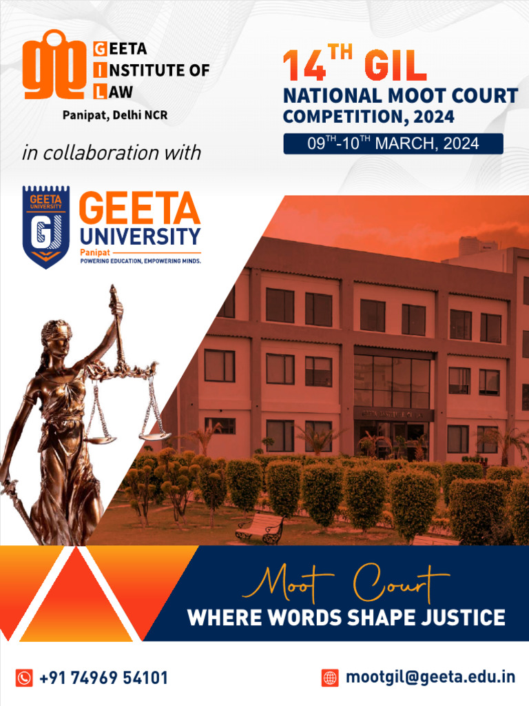 Moot Court Brochure 2024 UPDATE VERSION - Compressed | PDF | Rajneesh | Judge