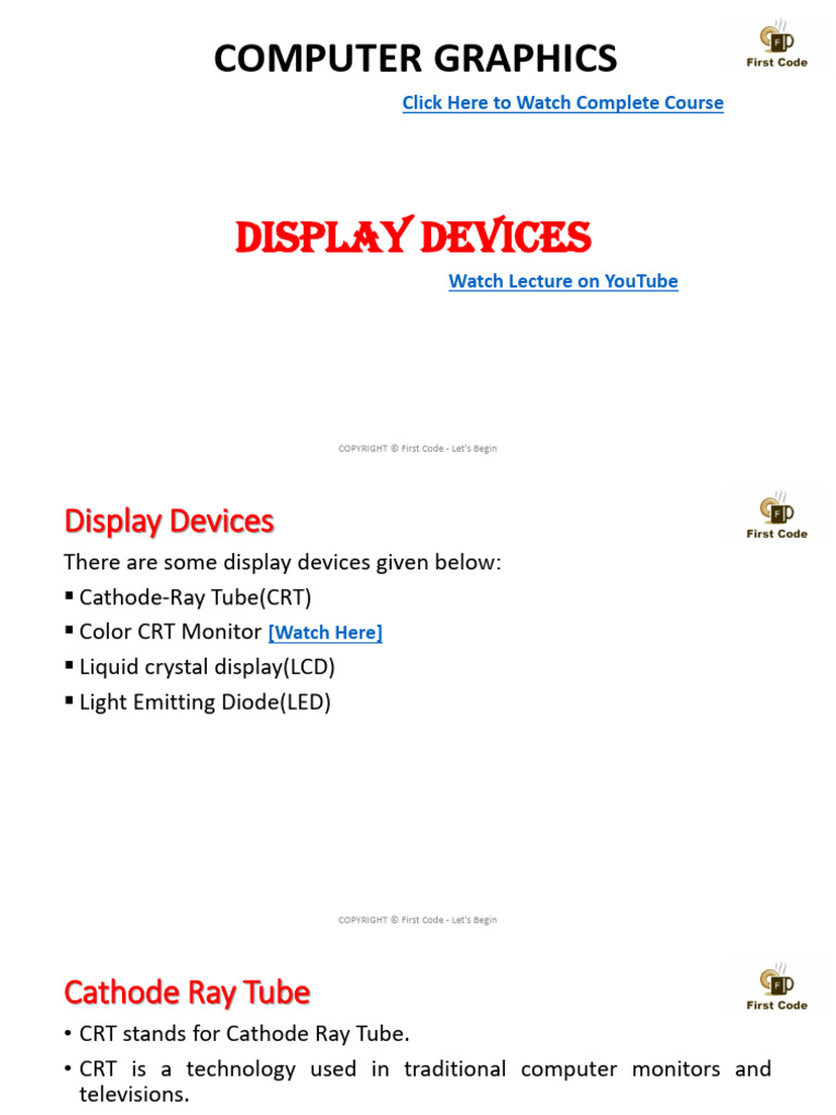 Lec-2.4 Display Devices | Download Free PDF | Computer Monitor | Liquid Crystal Display