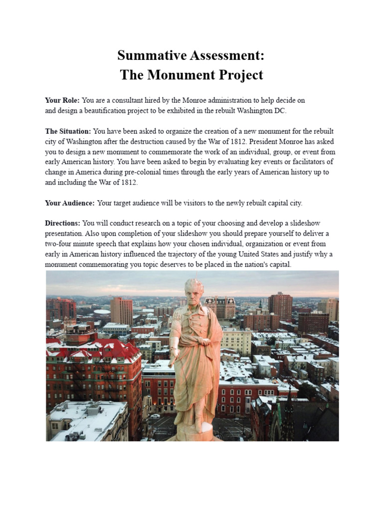 Monument Project: Historical Figure Research | PDF | Separation Of ...