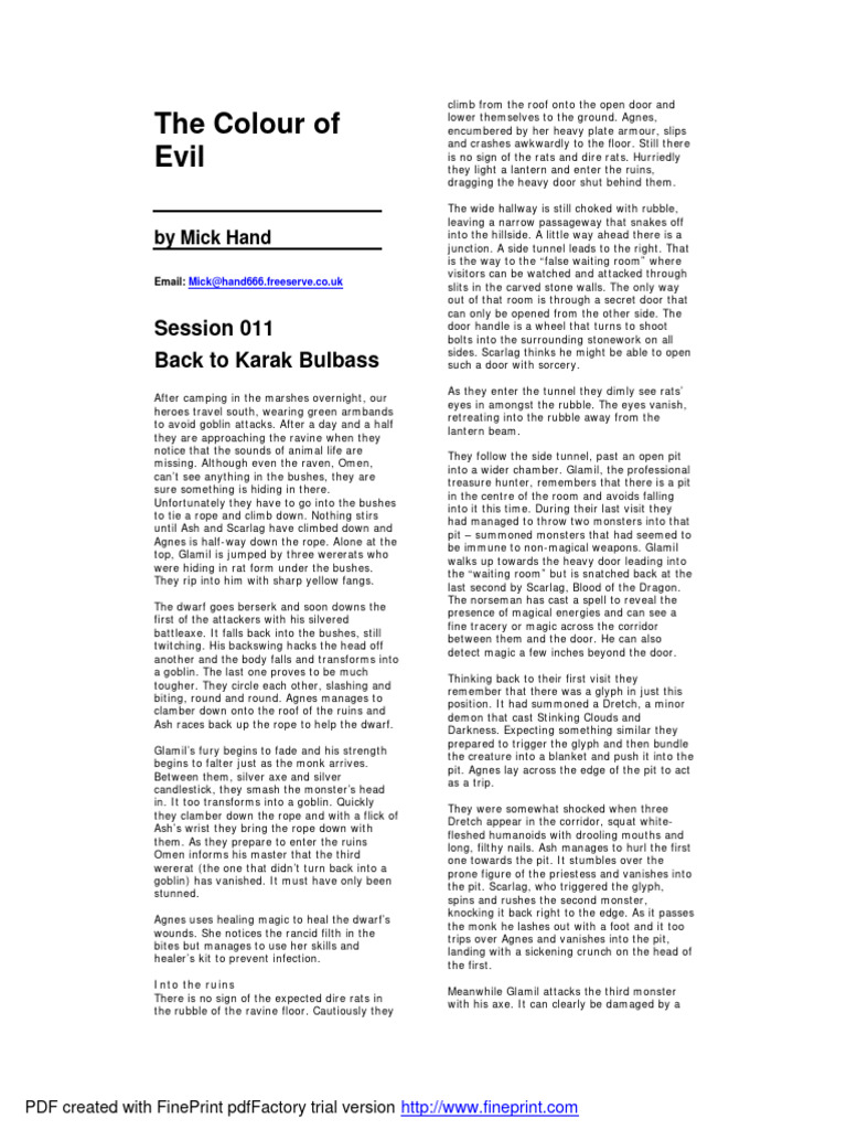 The Colour of Evil | PDF