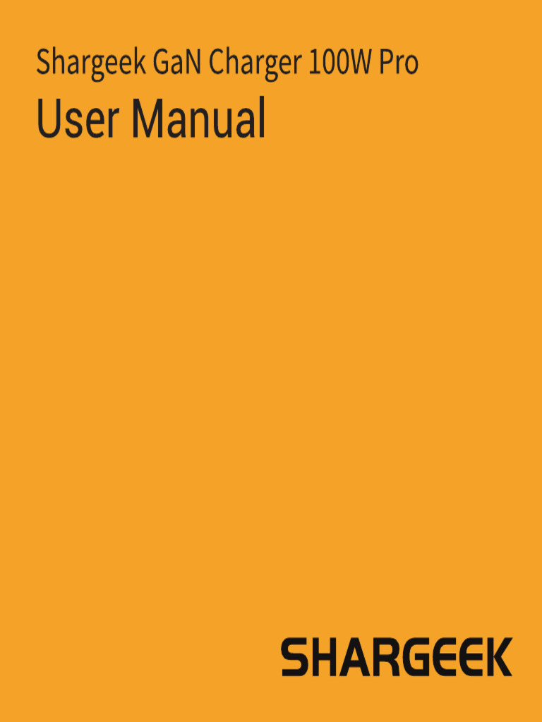 100W Pro Charger User Manual | PDF