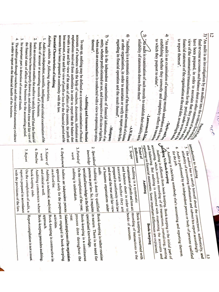 Auditing Unit 1 (Important) | PDF