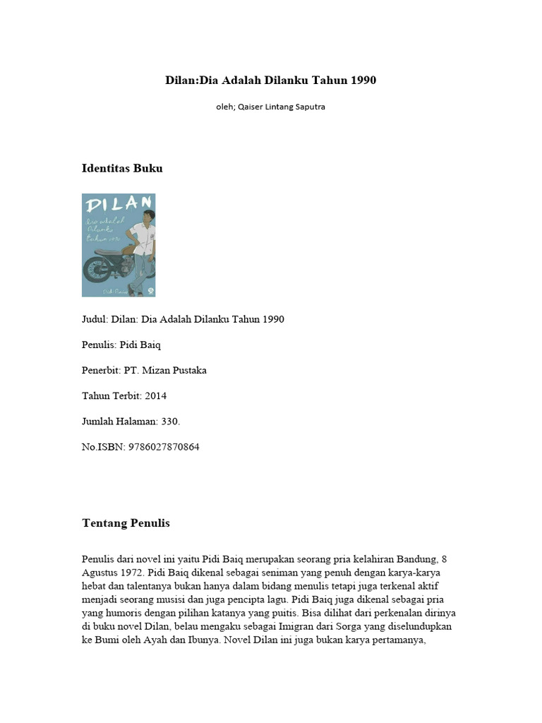 Resensi Dilan 1990 | PDF