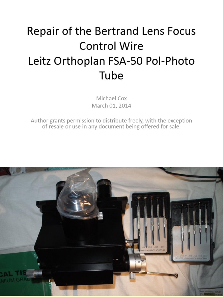 Microscope Lens Repair Guide | PDF | Screw | Manufactured Goods