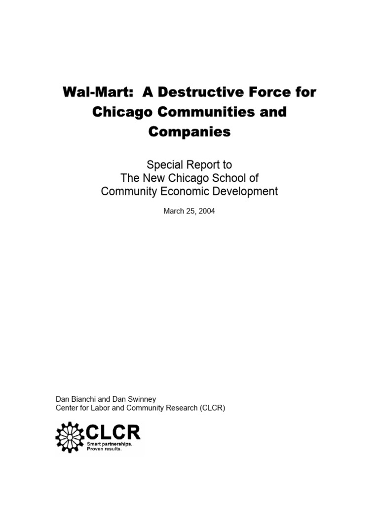 Wal-Mart's Impact on Chicago Communities | PDF | Finance & Money ...