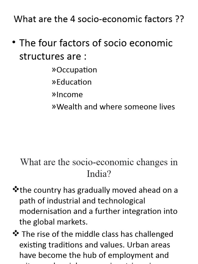 Current Trends in Socio Economic Structure | PDF