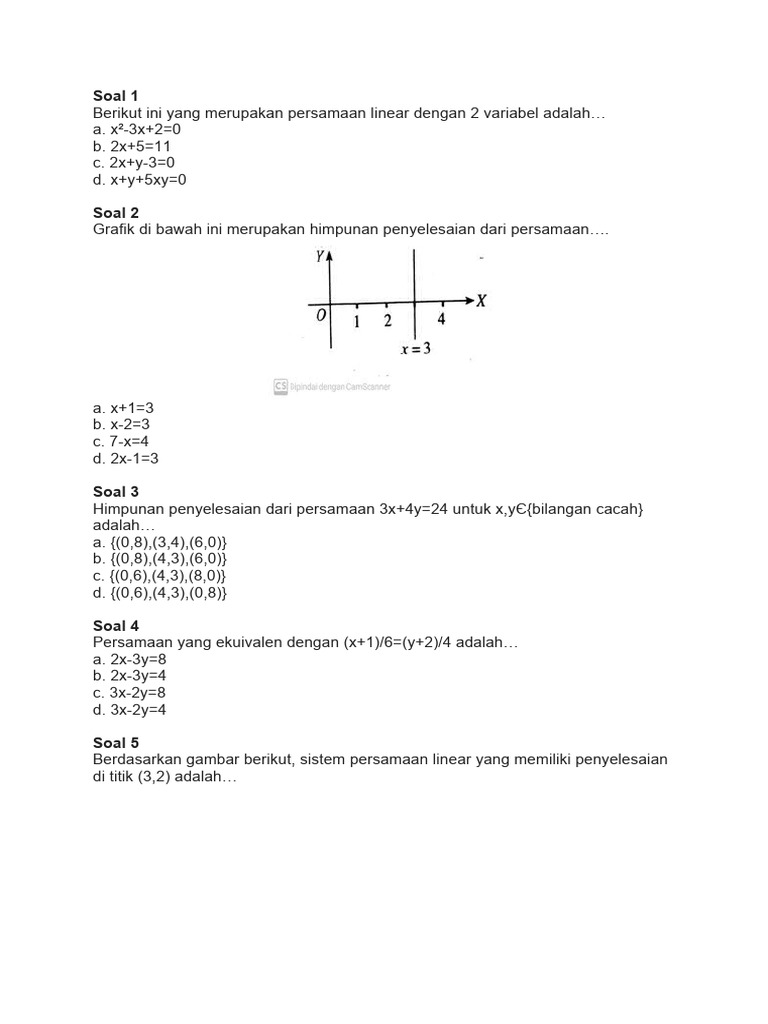 Latihan Soal Fungsi Linear Mat Kelas 8 | PDF