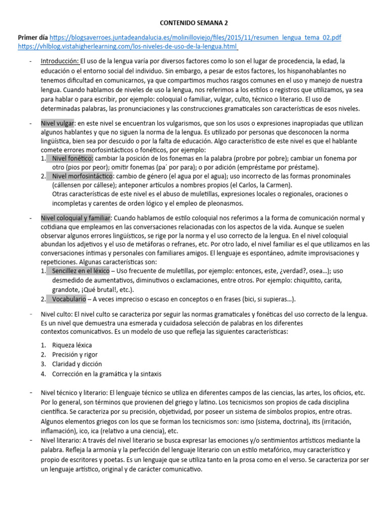 Contenido Semana 3 Lenguaje | PDF | Lingüística | Comunicación humana Contenido Semana 3 Lenguaje | PDF | Lingüística | Comunicación humana