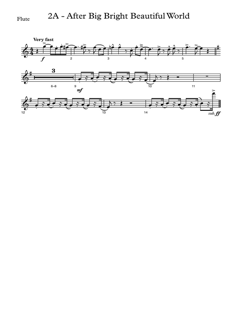 2A After Big Bright Beautiful World - Flute | PDF