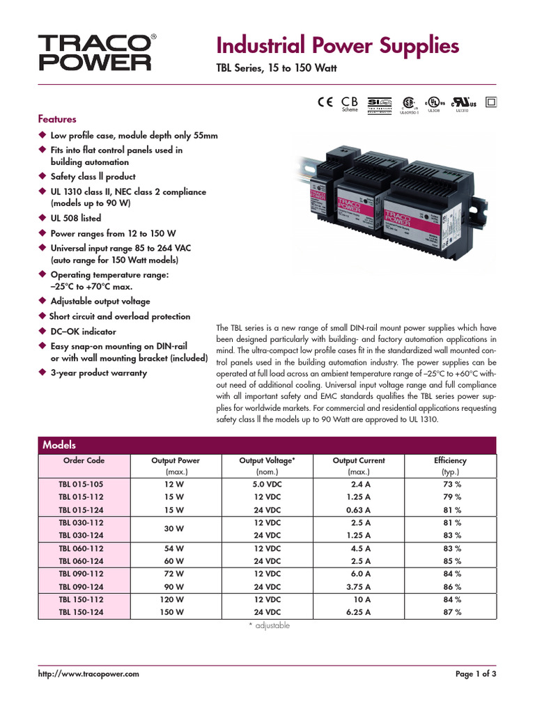TBL SERIES | PDF | Electromagnetic Compatibility | Power Supply