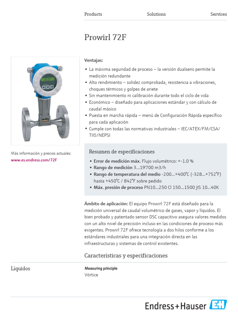 Endress-Hauser Prowirl 72F ES | PDF Endress-Hauser Prowirl 72F ES | PDF