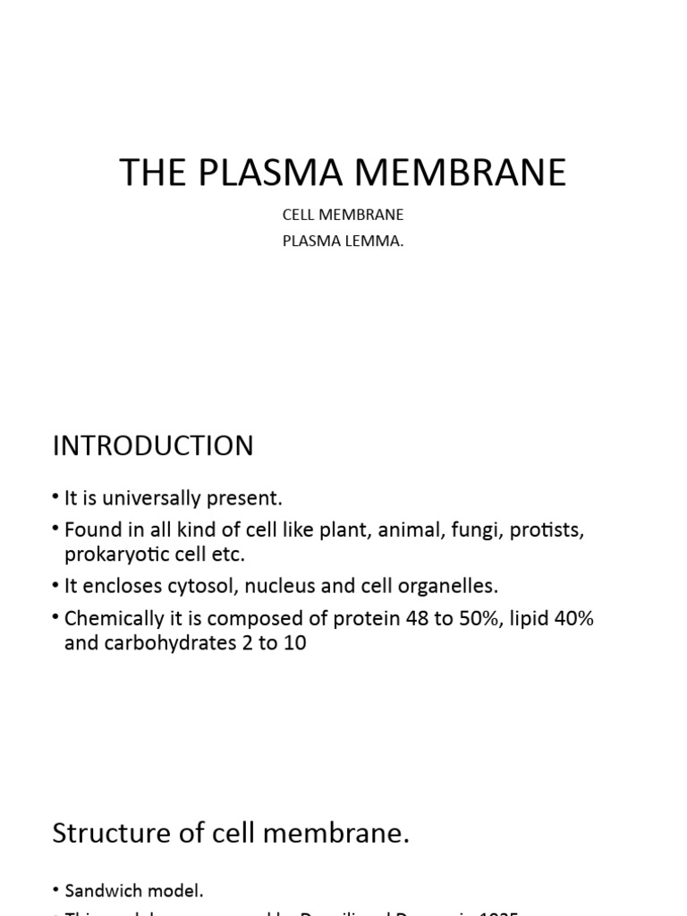 Plasma Mambrane. | Download Free PDF | Cell Membrane | Cell (Biology)