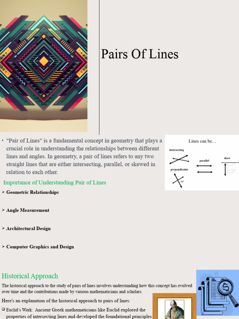 Pairs of Lines With Its Different Approaches | PDF | Line (Geometry ...