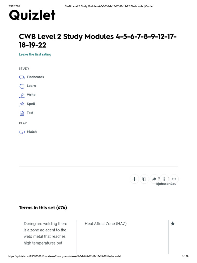 CWB Level 2 Study Modules 4-5-6-7-8!9!12!17!18-19-22 Flashcards - Quizlet - PDF (CWB 2) | PDF ...