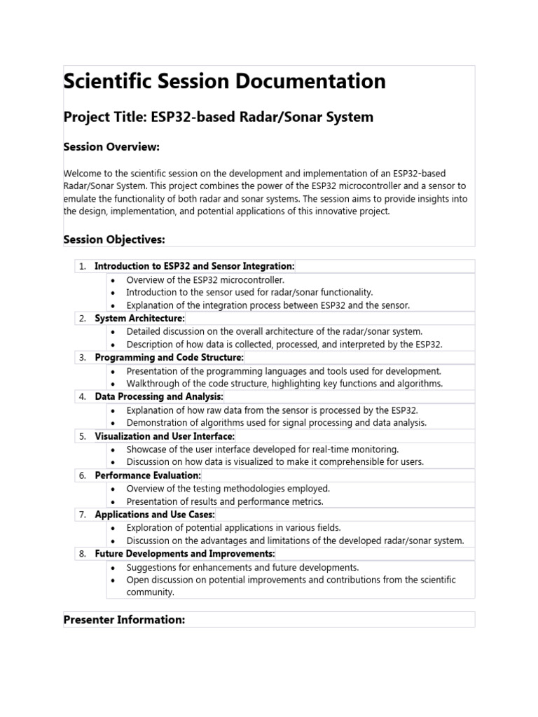 Scientific Session Documentation | PDF | Computer Programming | Radar