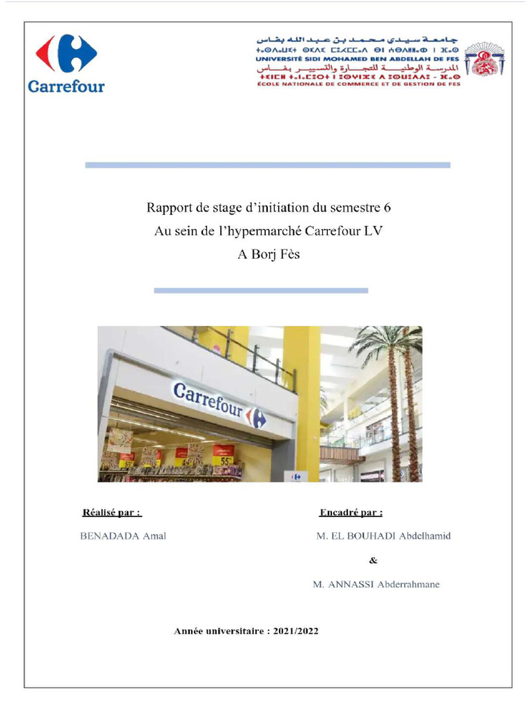 Rapport de Stage Carrefour Market | PDF
