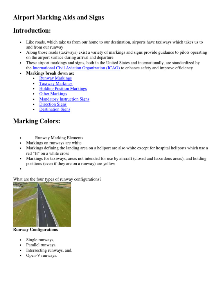 Airport Marking Aids and Signs | PDF