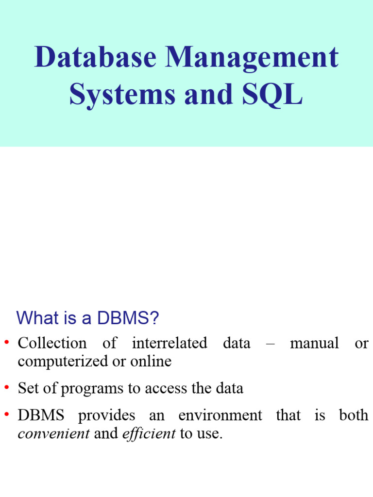 DBMS SQL | PDF