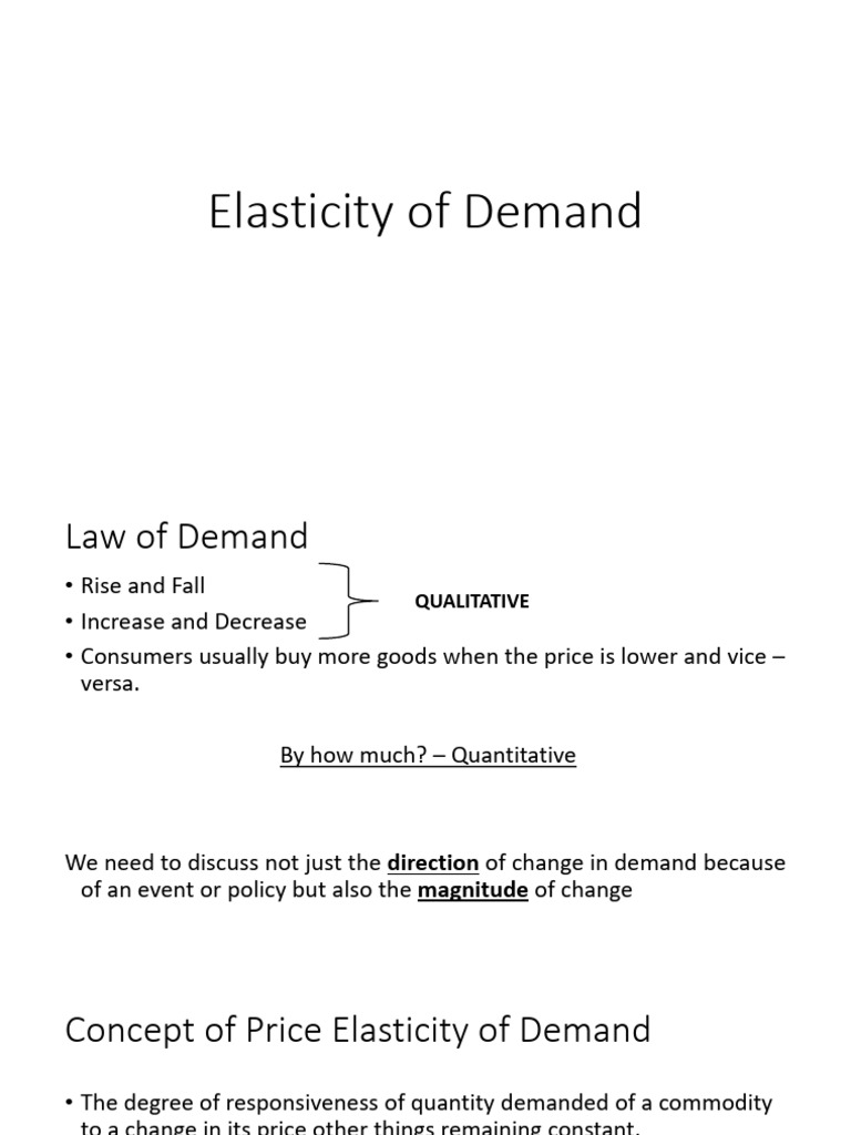 1.2 Elasticity of Demand | PDF | Demand | Elasticity (Economics)