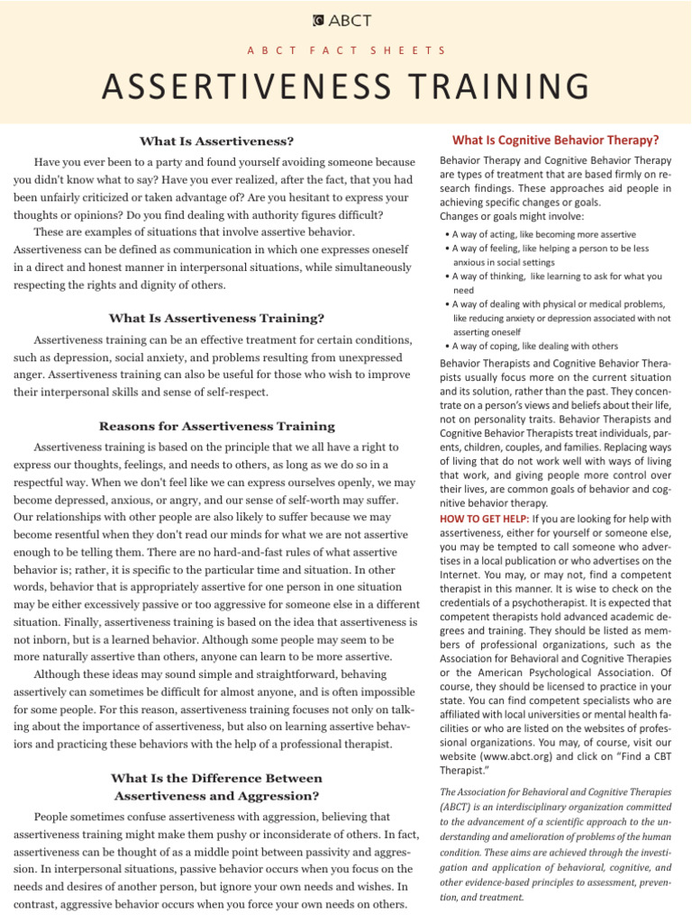 Assertiveness | PDF