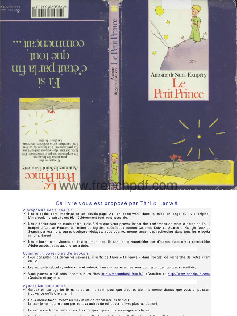 Le Petit Prince Corrigé Pdf: The Little Prince – PRLEX