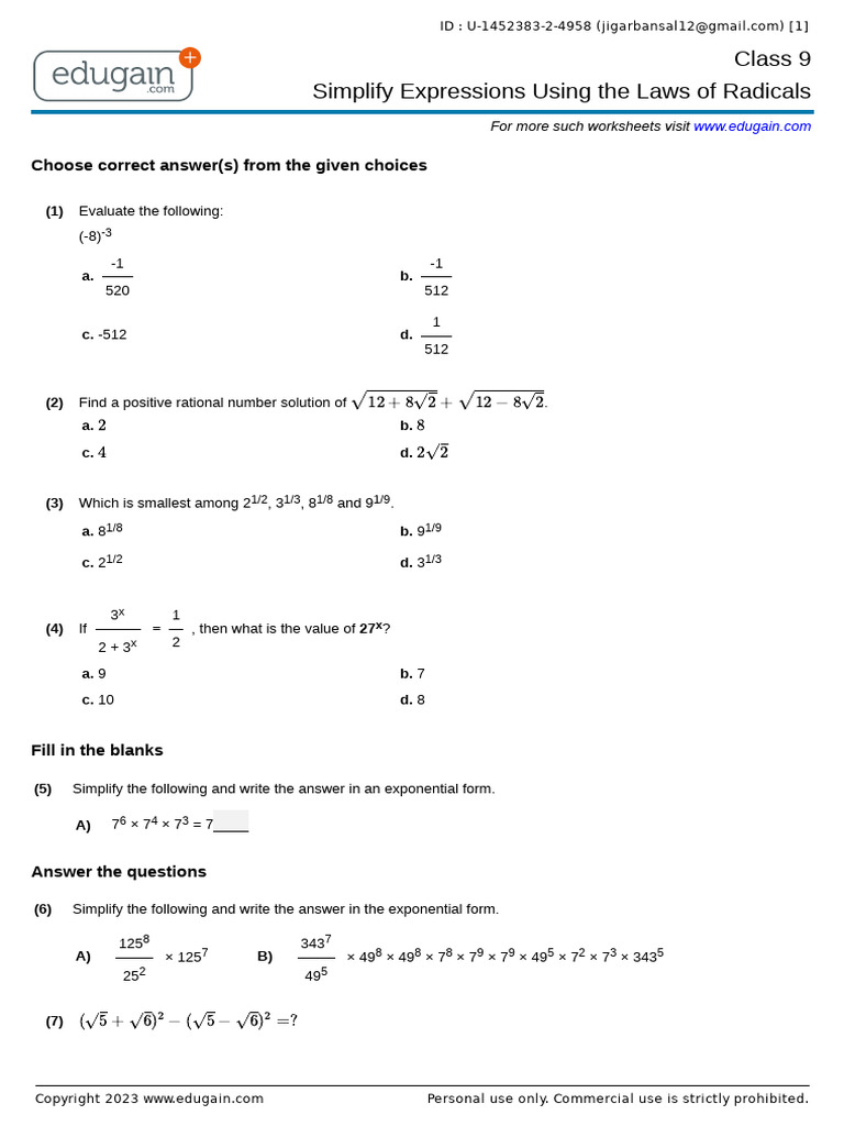 Grade9 1452383 2 4958.q | PDF | Mathematics | Applied Mathematics