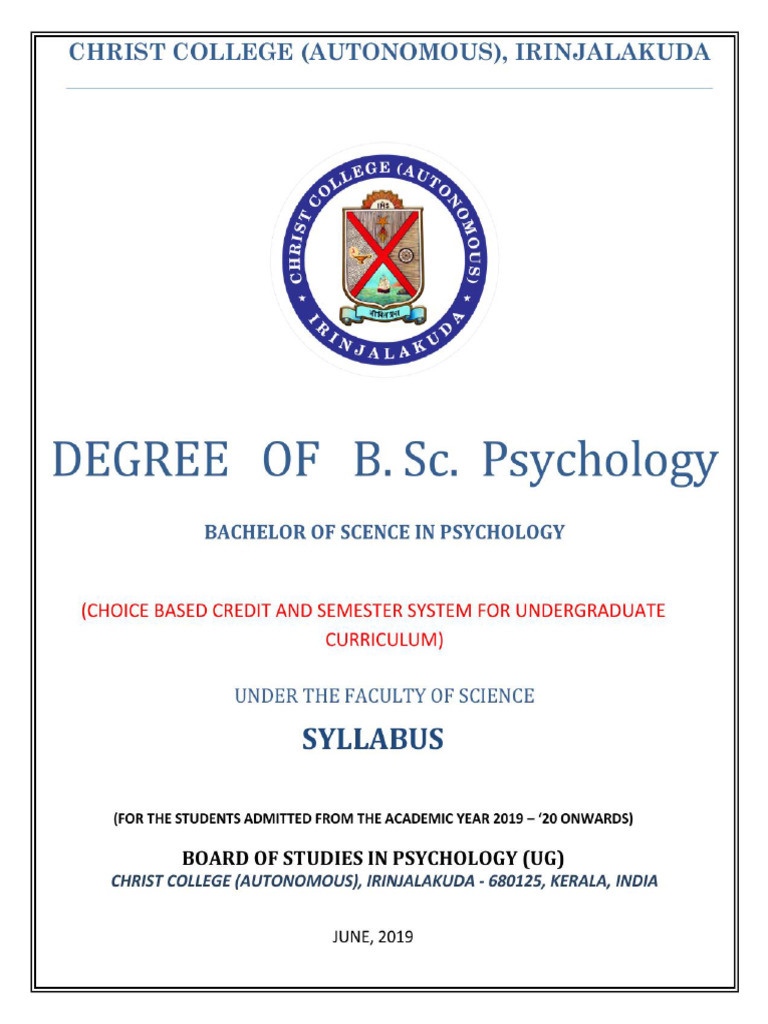 BSC Psychology Core and Complementary 2019 Onwards | PDF