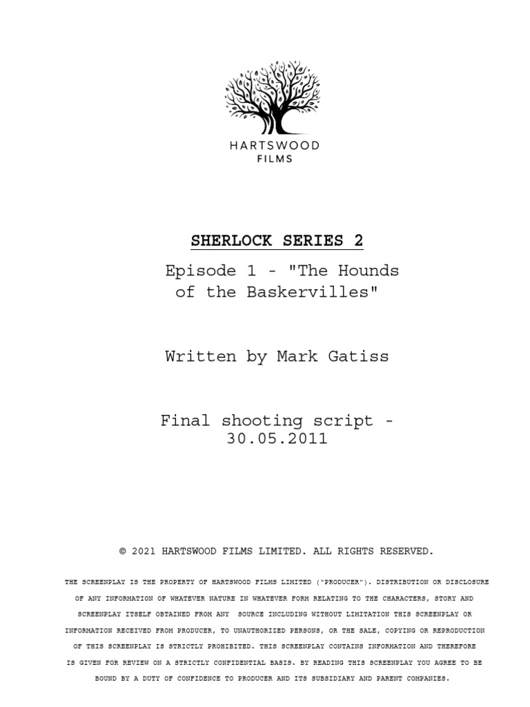 Sherlock s2 Ep1 The Hounds of The Baskervilles Mark Gatiss | PDF