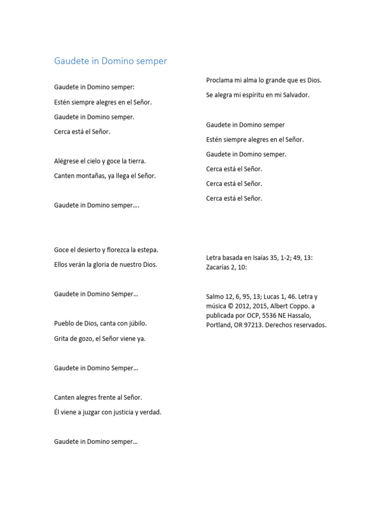 Gaudete in Domino Semper | PDF | Religión y espiritualidad