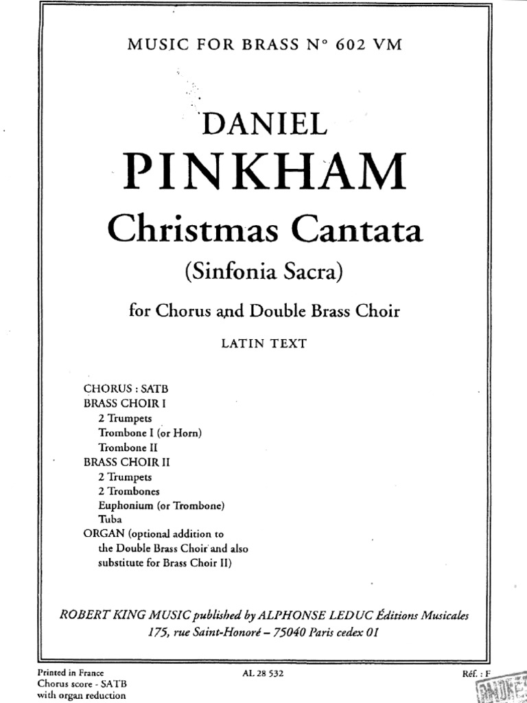 Christmas - Cantata - Daniel Pinkham | PDF