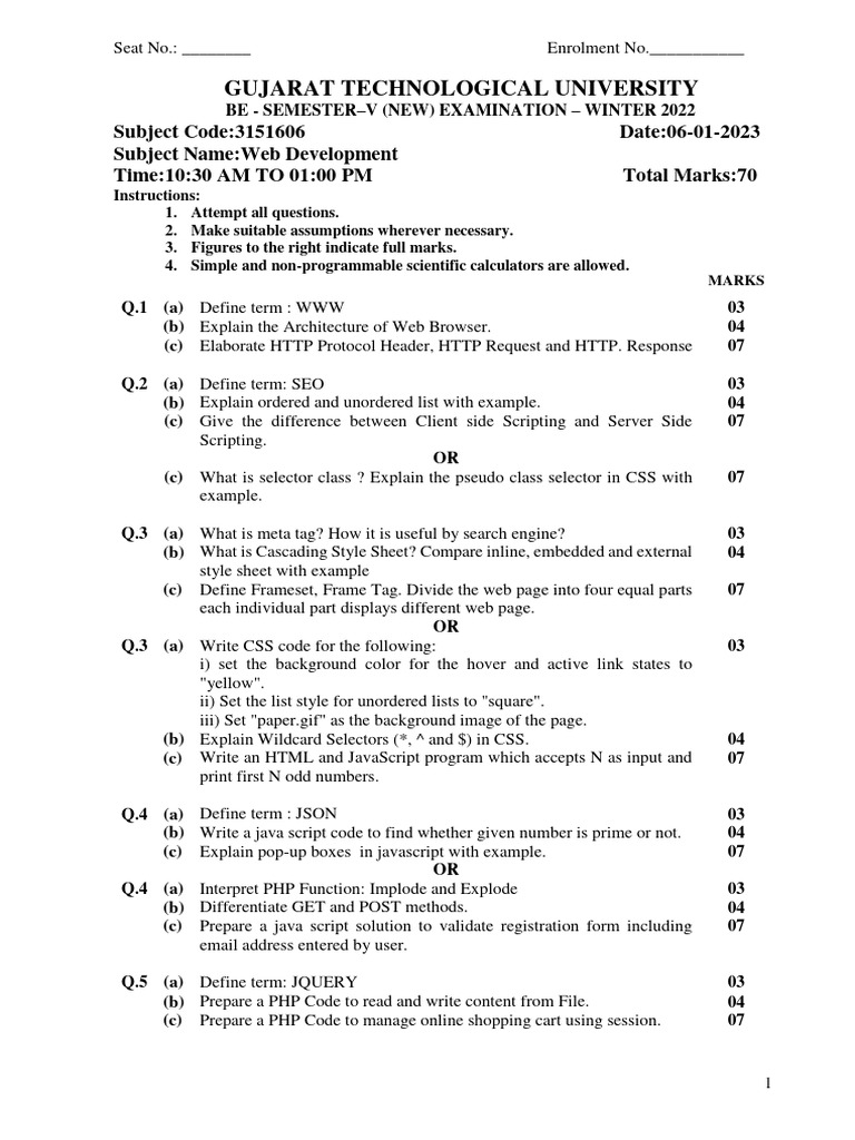 WD W2022 (Gtustudy - In) | PDF | World Wide Web | Internet & Web