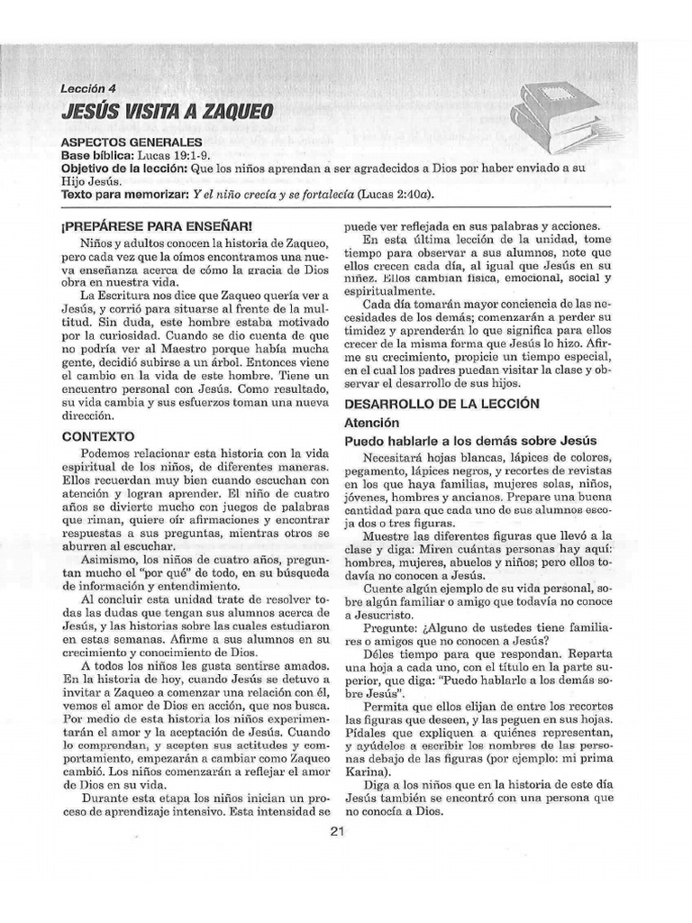 Leccion 4 Parvulos Leccion Activa | PDF